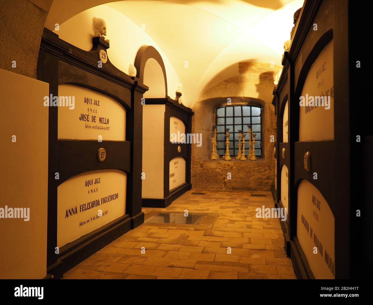 PORTO, PORTUGAL on SEPTEMBER 2019: Interior of catacombs of St Francis ...