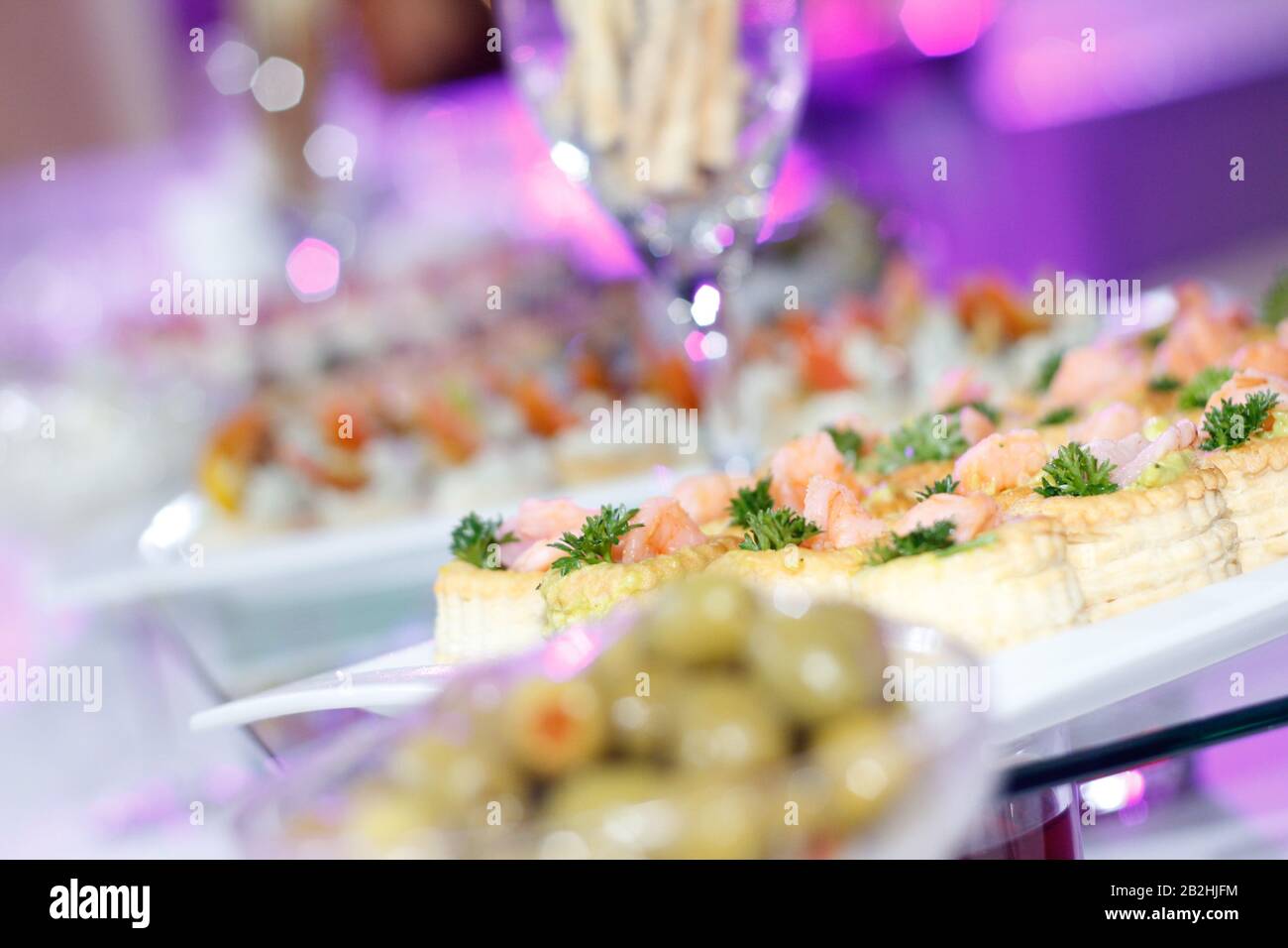 Snacks and tasty morsels in a buffet Stock Photo - Alamy