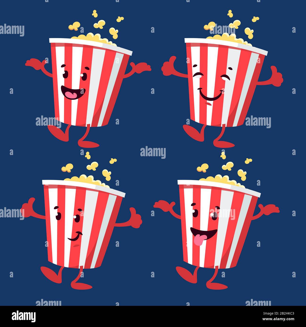 Red striped box with hands and legs emoticon set Stock Vector Image ...