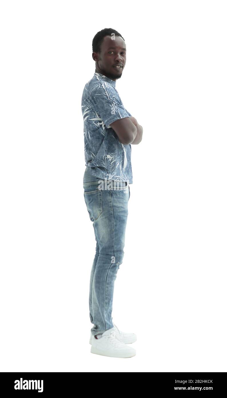 side view. stylish young man looking at camera Stock Photo - Alamy