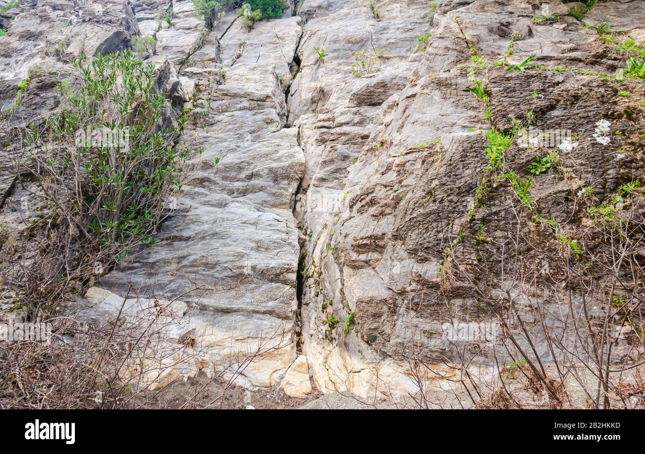 Cracked rocks, stone rock texture closeup Stock Photo - Alamy