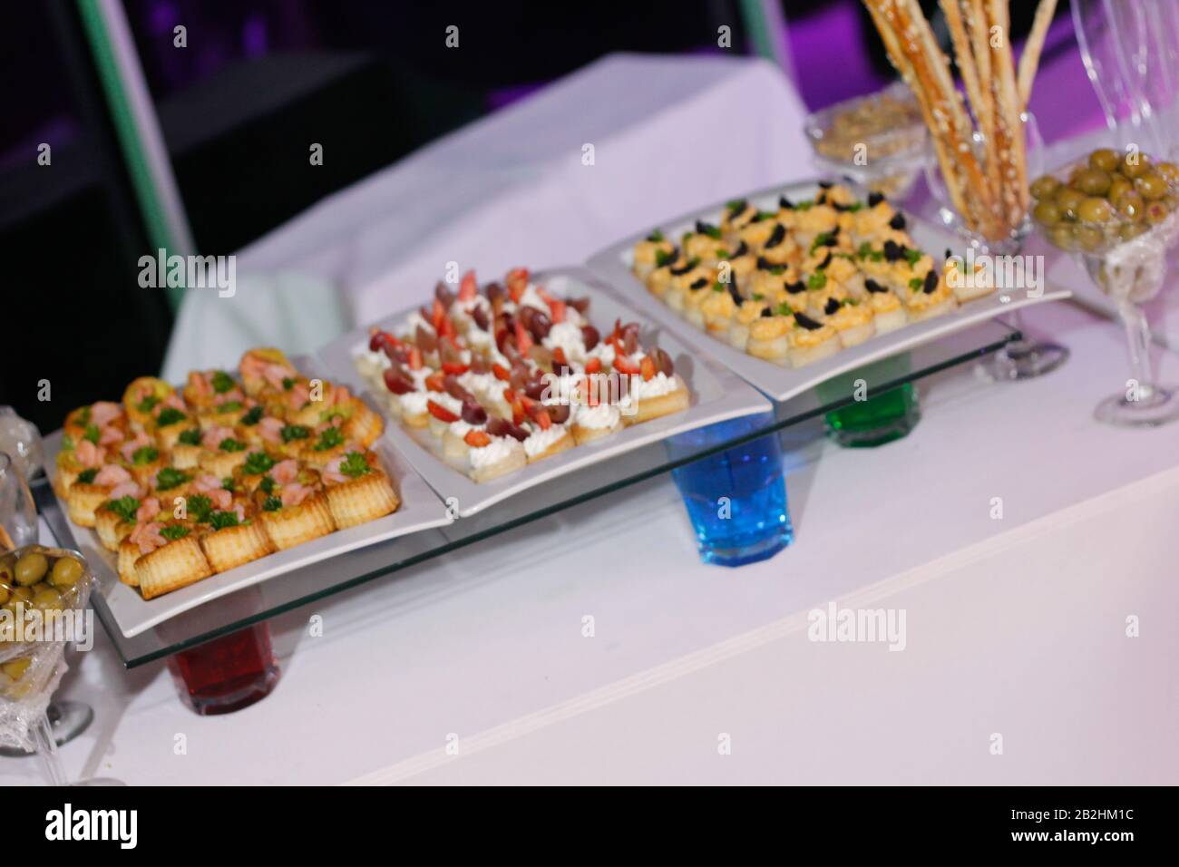 Snacks and tasty morsels in a buffet Stock Photo - Alamy