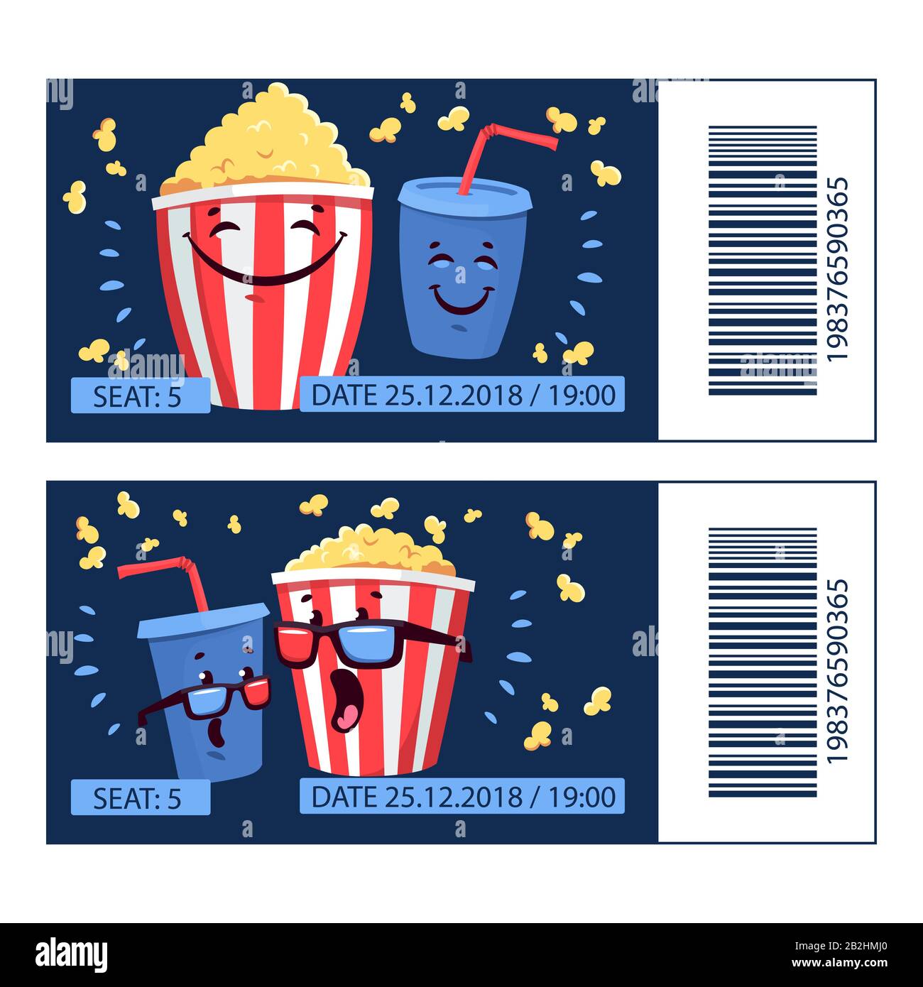 Cartoon Popcorn And Soda