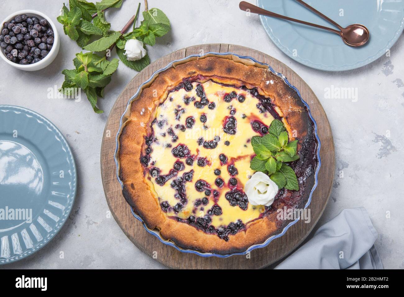 Cherry clafouti - traditional french sweet fruit dessert clafoutis with ...