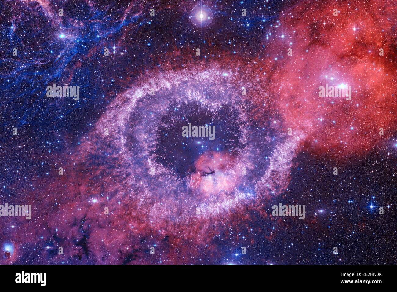 Universe scene with stars and galaxies in deep space showing the beauty ...