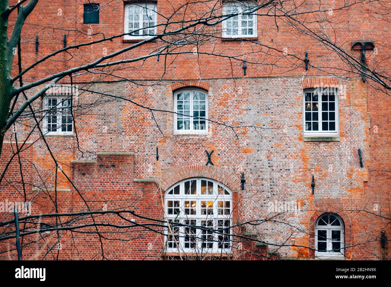 Brick wall of a medieval building Stock Photo - Alamy