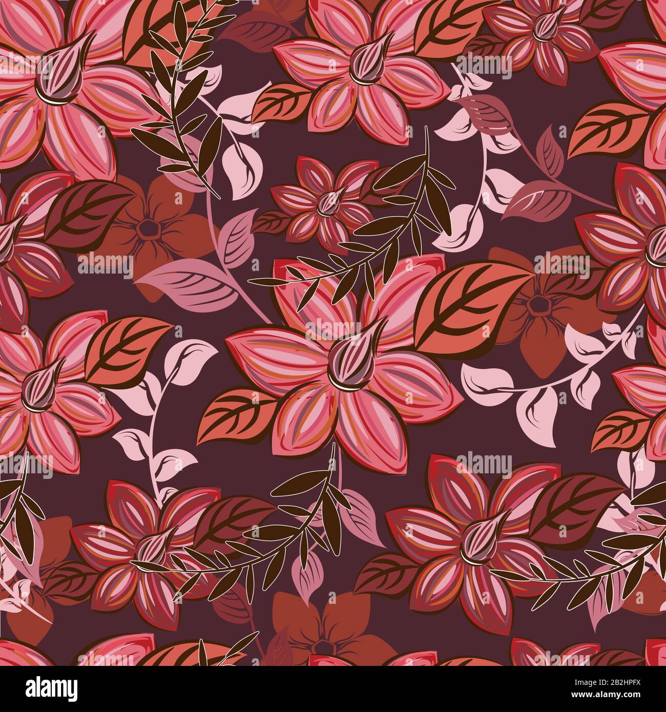Vector spring abstract background flowers seamless pattern Stock Vector ...