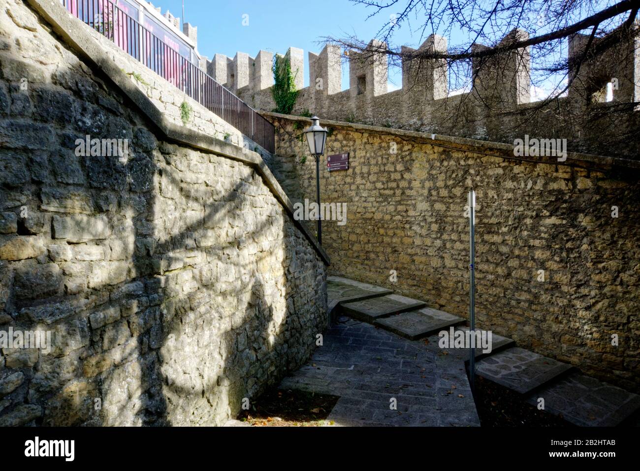 San Marino, San Marino - October 19, 2019: Internal view of medieval ...