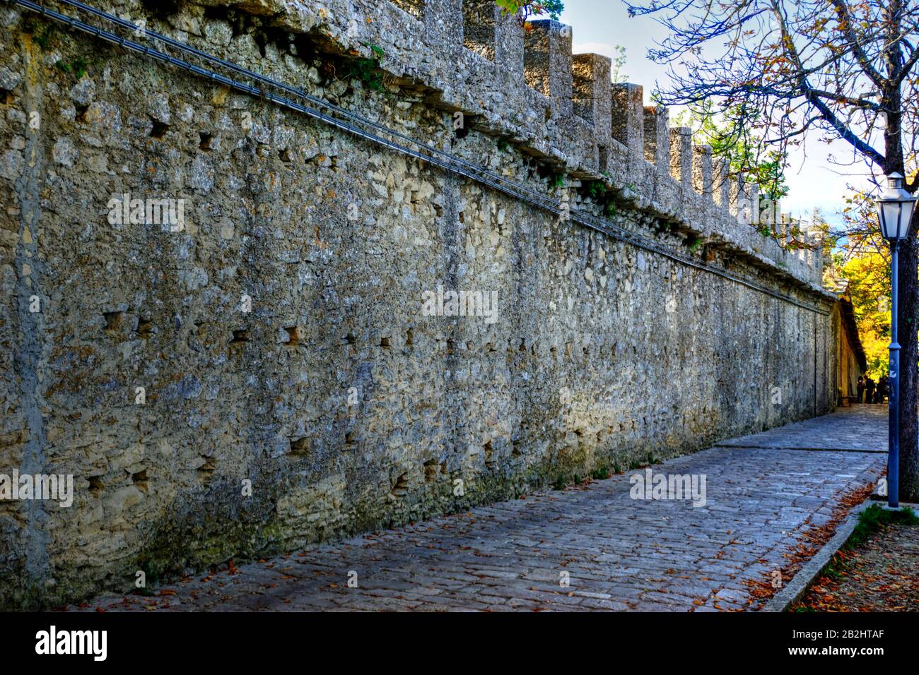 San Marino, San Marino - October 19, 2019: Internal view of medieval ...
