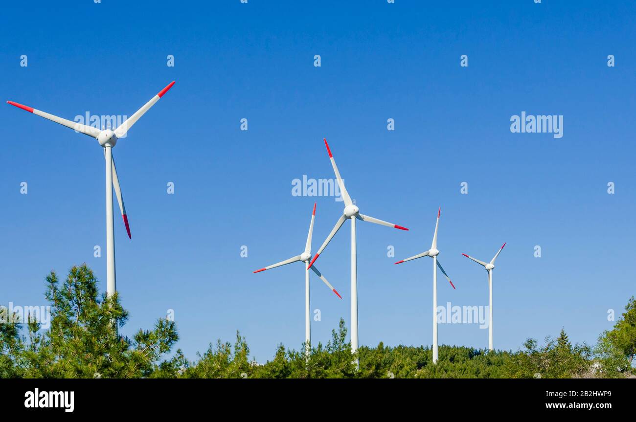 Wind turbines at Datca, Turkey Stock Photo - Alamy