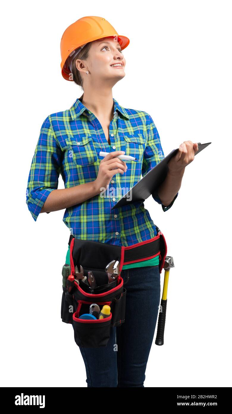 Female builder inspector in hi-res stock photography and images - Alamy