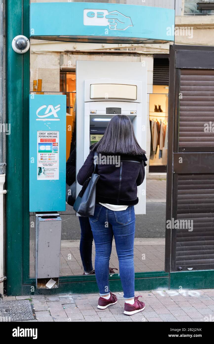 Bordeaux , Aquitaine / France - 02 02 2020 : Credit Agricole sign logo ...