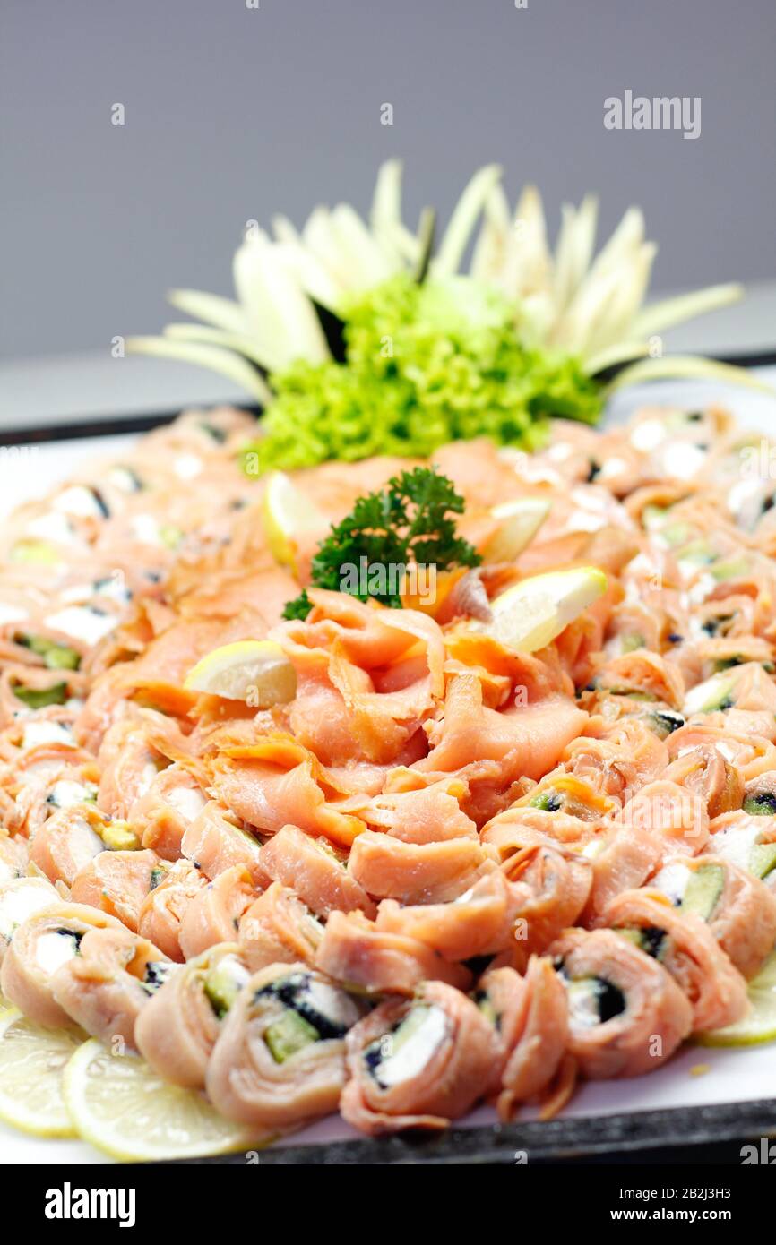 Snacks and tasty morsels in a buffet Stock Photo - Alamy