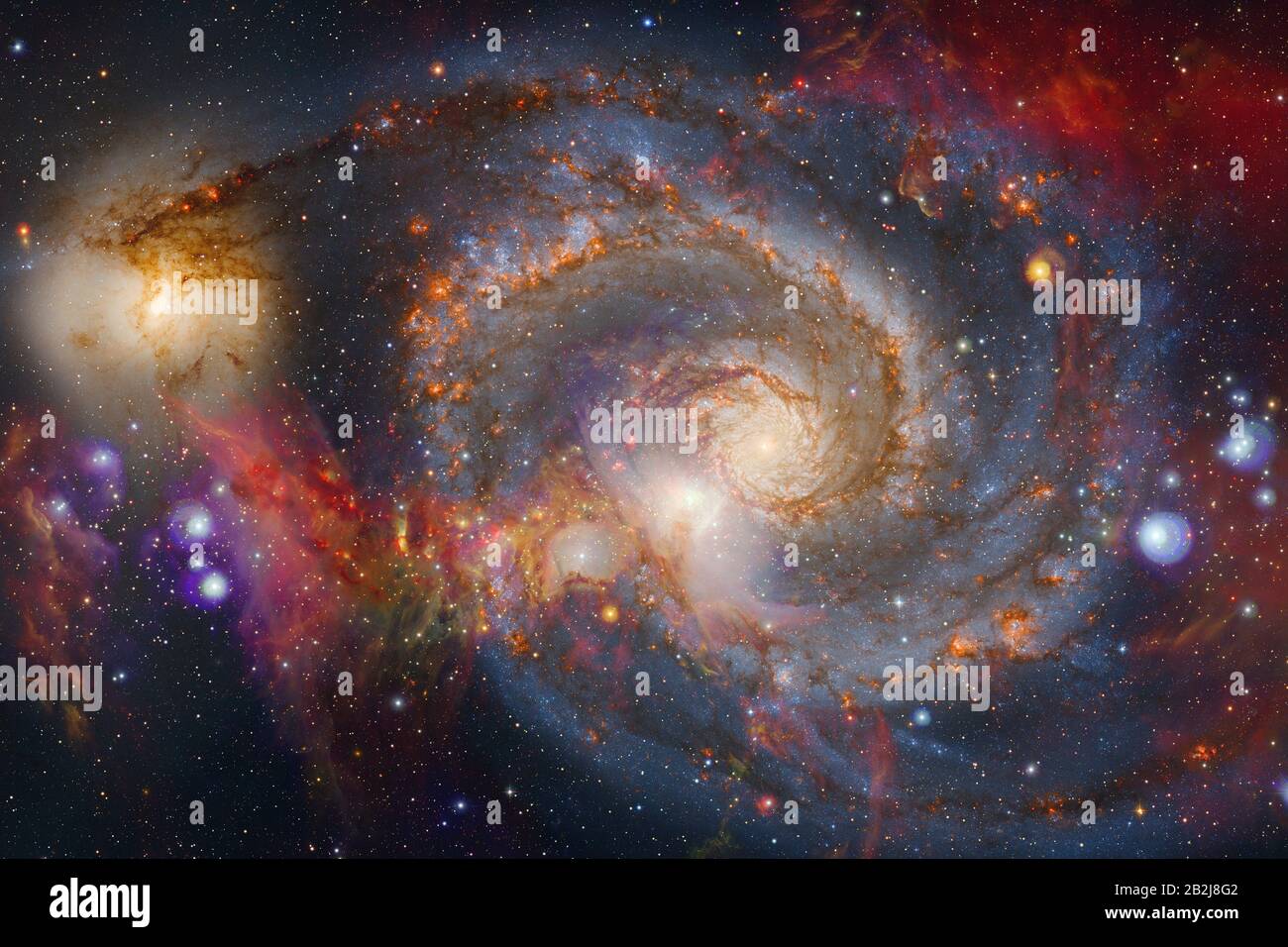 Nebulae and stars in outer space, glowing mysterious universe. Elements ...