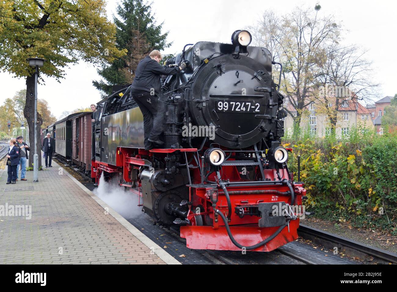A steam train on the Harz mountain railway At Westerntor, Wernigerode ...