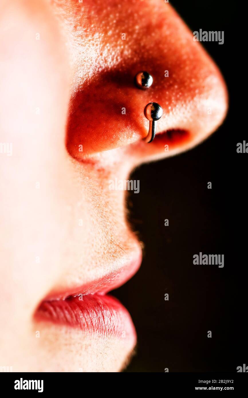Pierced lips hi-res stock photography and images - Alamy