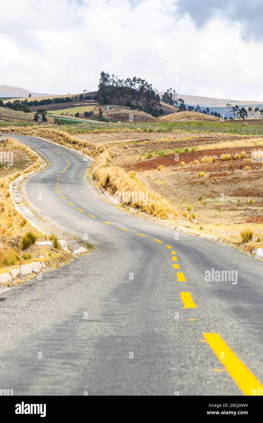 Rural Road In Ecuadorian Andes Mountains About 4000M Altitude Stock ...