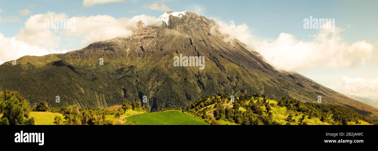 Tungurahua Volcano Panorama View From See Ecuador South America Stock ...