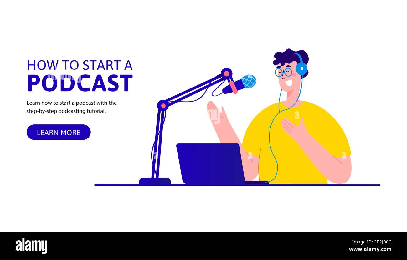 How to start podcast landing page design Stock Vector Image & Art - Alamy