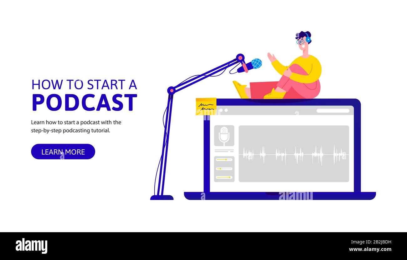 How to start podcast landing page design Stock Vector Image & Art - Alamy