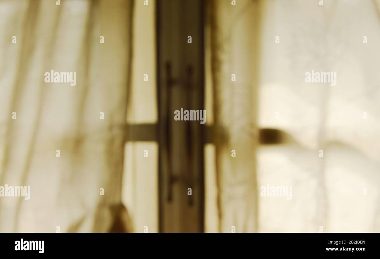 blurry window frame and curtain in house Stock Photo - Alamy