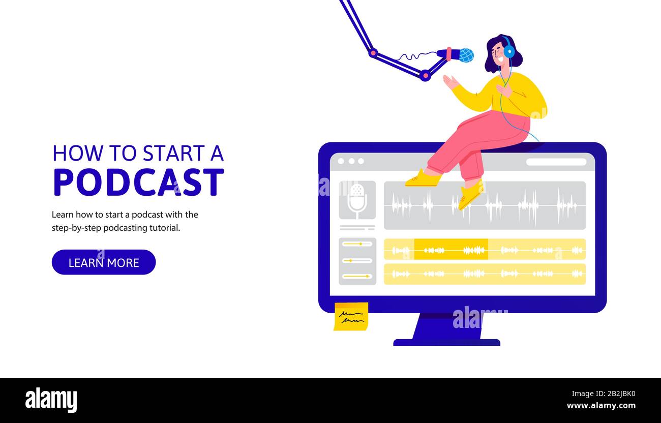 Podcast banner Stock Vector Images - Alamy