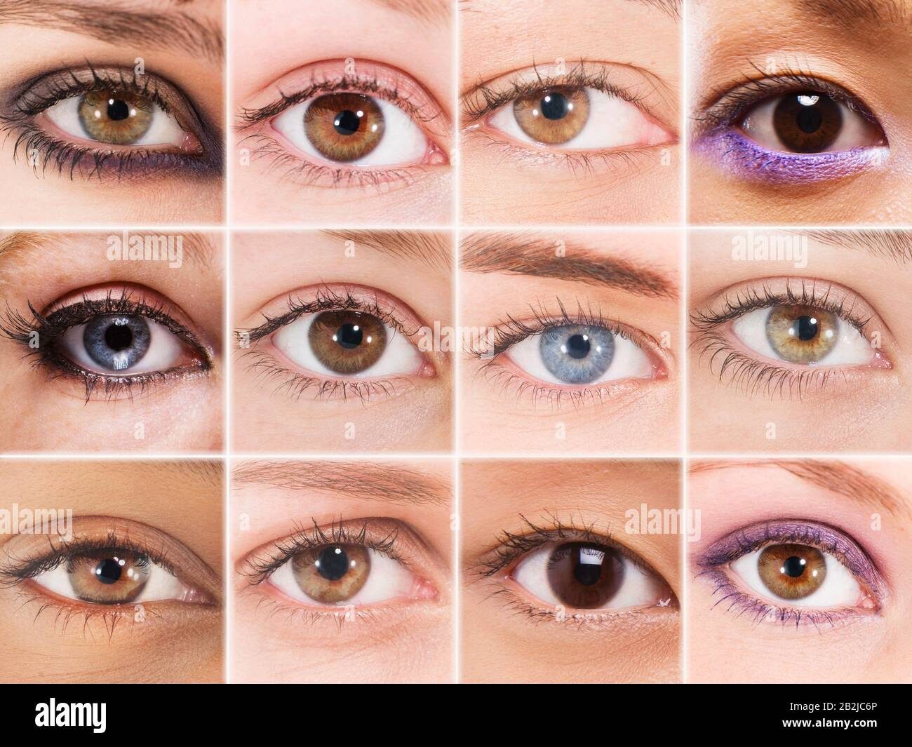 Digital composite of female eyes in grid Stock Photo - Alamy