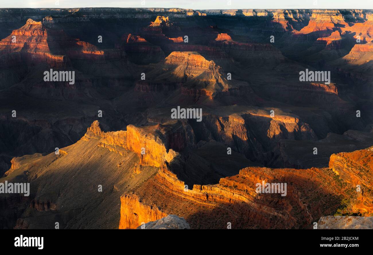 Stunning sunset sky setting over the Colorado River at the Grand Canyon ...
