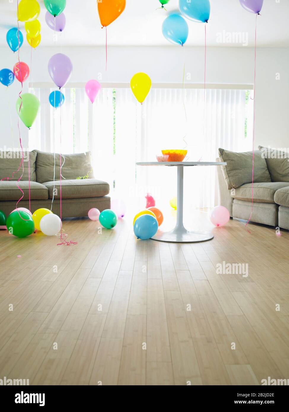 Living room full of balloons Stock Photo - Alamy