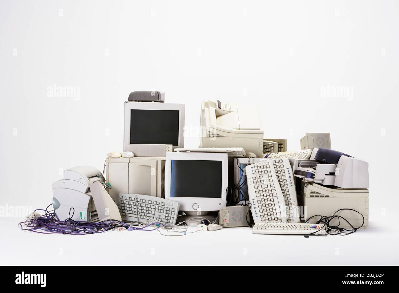 Pile of computer hardware Stock Photo - Alamy