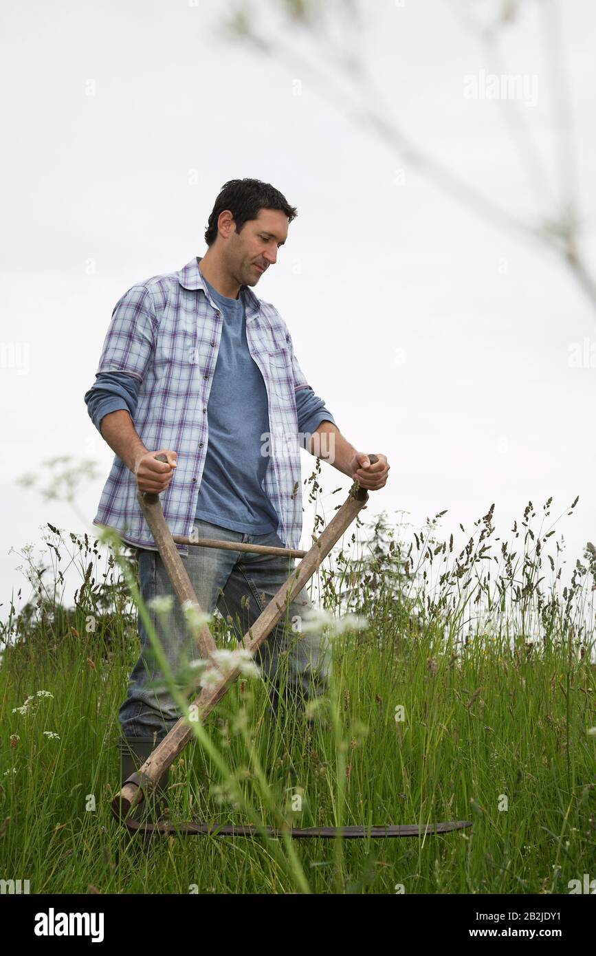 Grass Scythe Cutting Demonstration