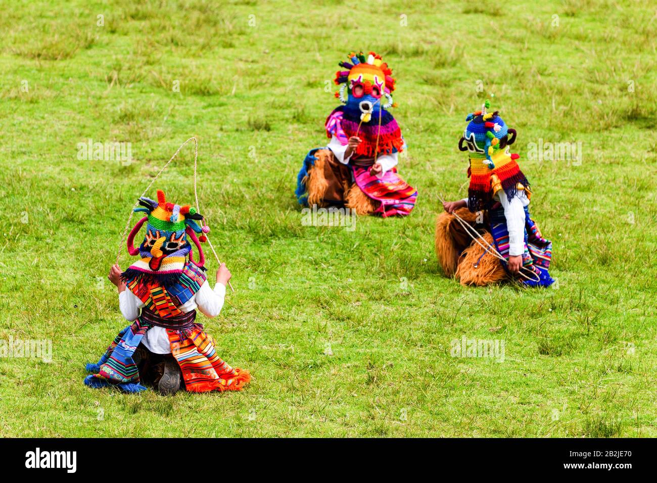 Three Disguised Kids During Annual Festivities In Lloa Quito Ecuador ...