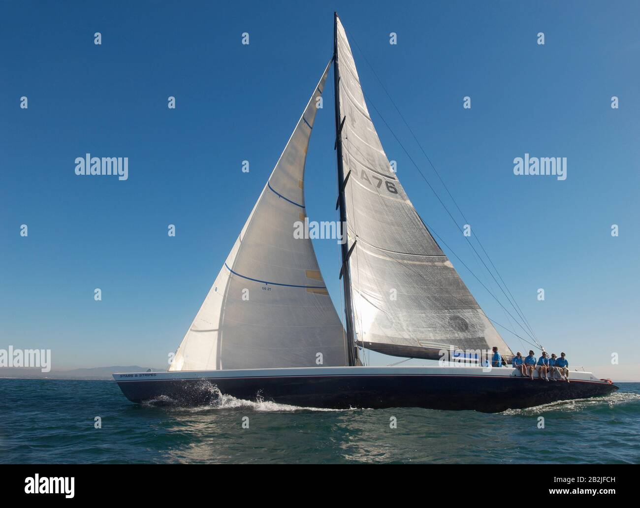 Sailboat on ocean Stock Photo - Alamy