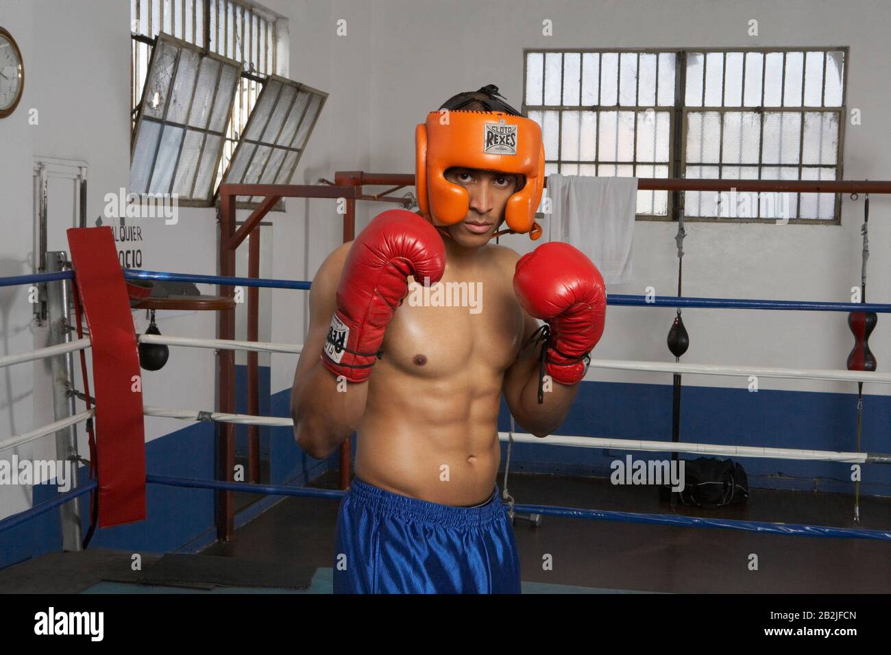 Portrait of man in boxing ring Stock Photo - Alamy