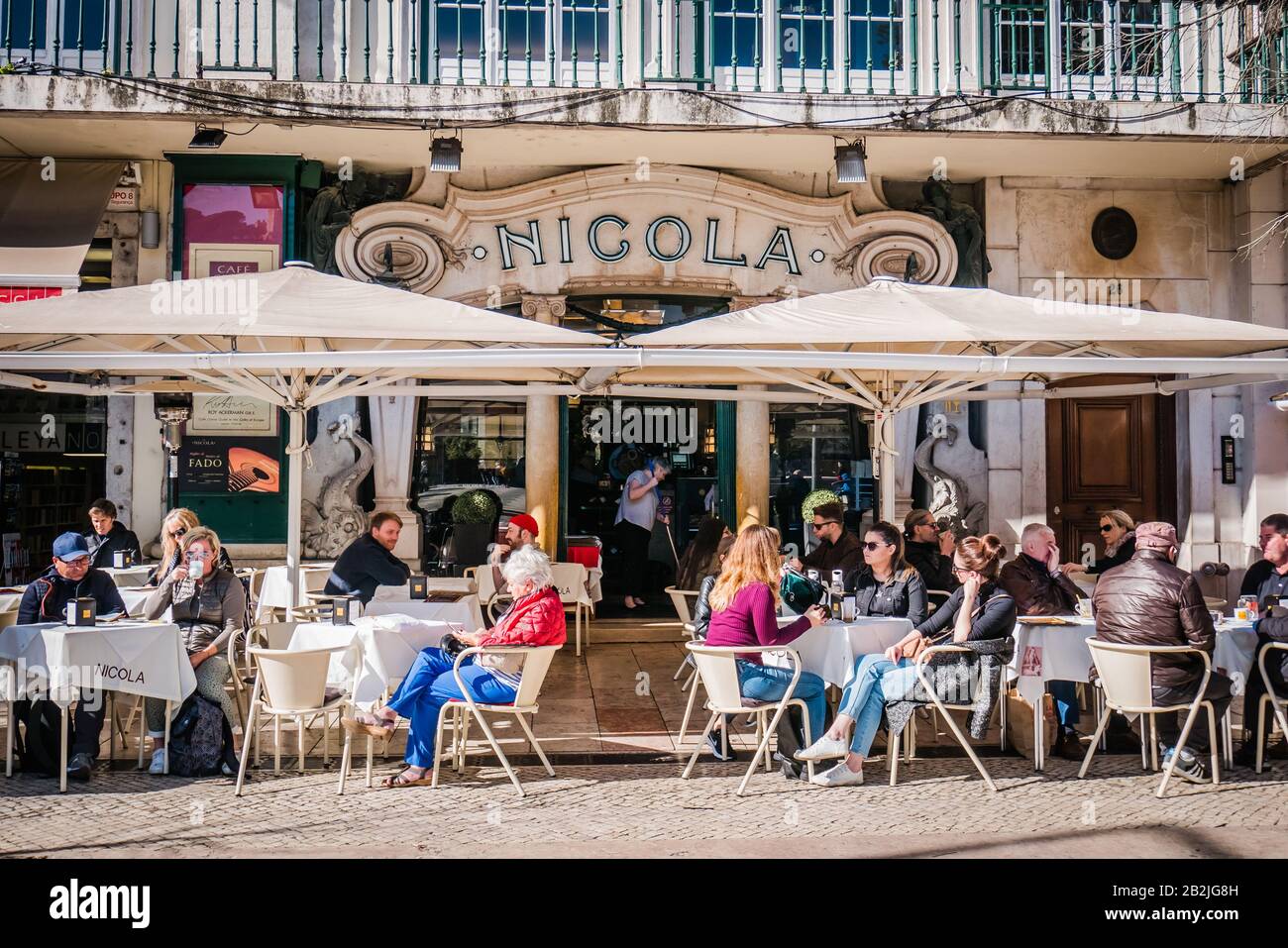 Nicola cafe in Lisbon is a famous historic cafe opened in the 18th ...