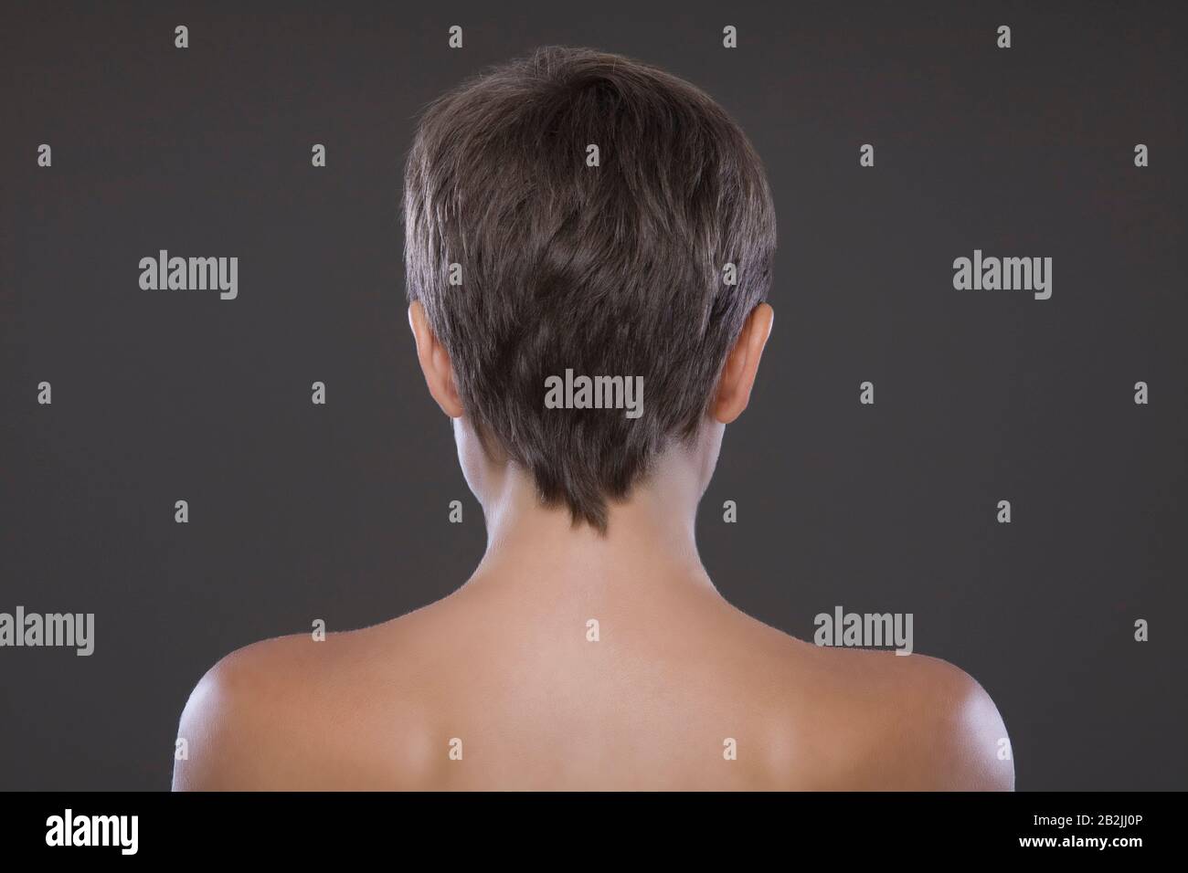 Back view young brunette caucasian hi-res stock photography and images ...