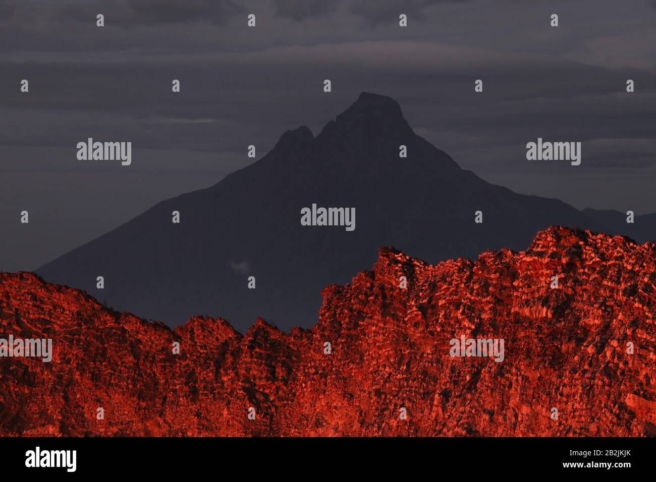 Nyiragongo Volcano Mikeno view Congo Stock Photo - Alamy