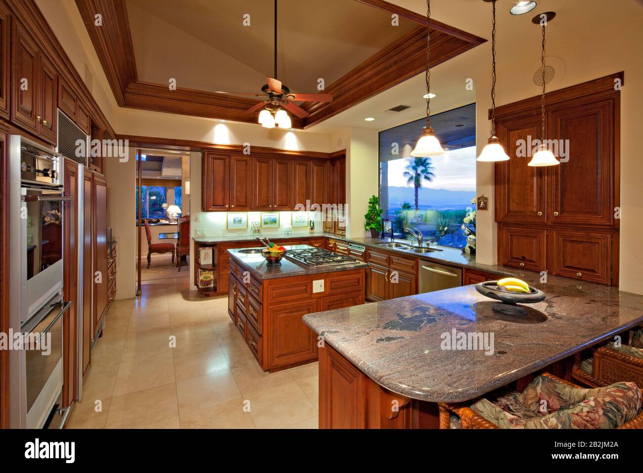 Modern kitchen in luxury mansion Stock Photo - Alamy
