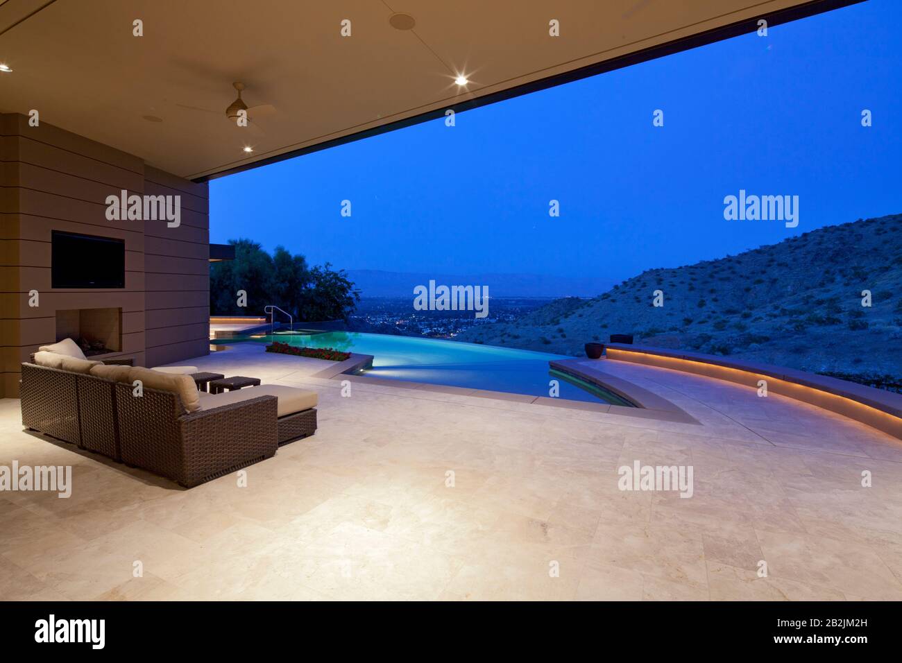 Outdoor view from living room of country house Stock Photo - Alamy