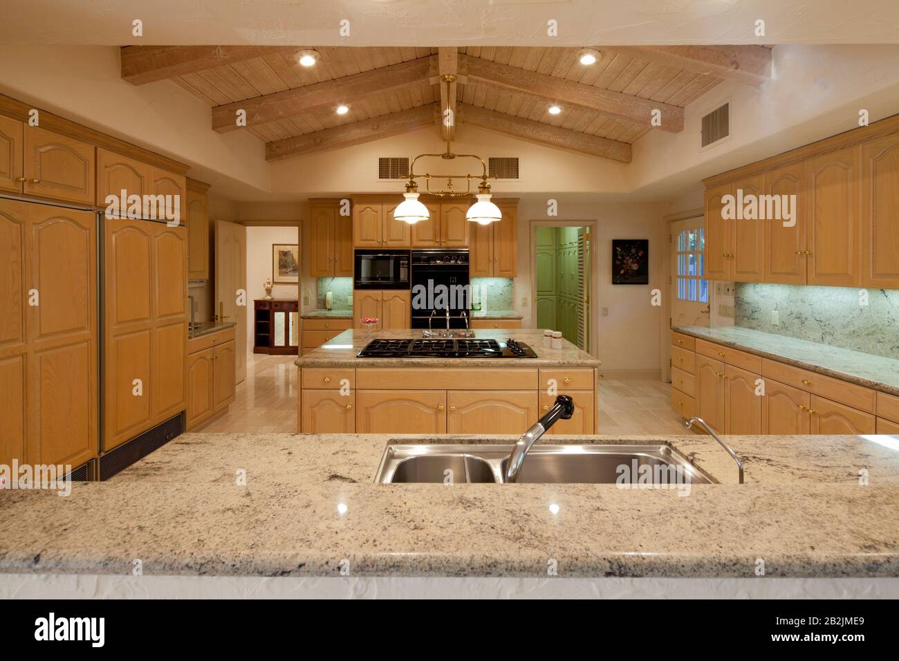 Contemporary kitchen counter in luxury house Stock Photo - Alamy