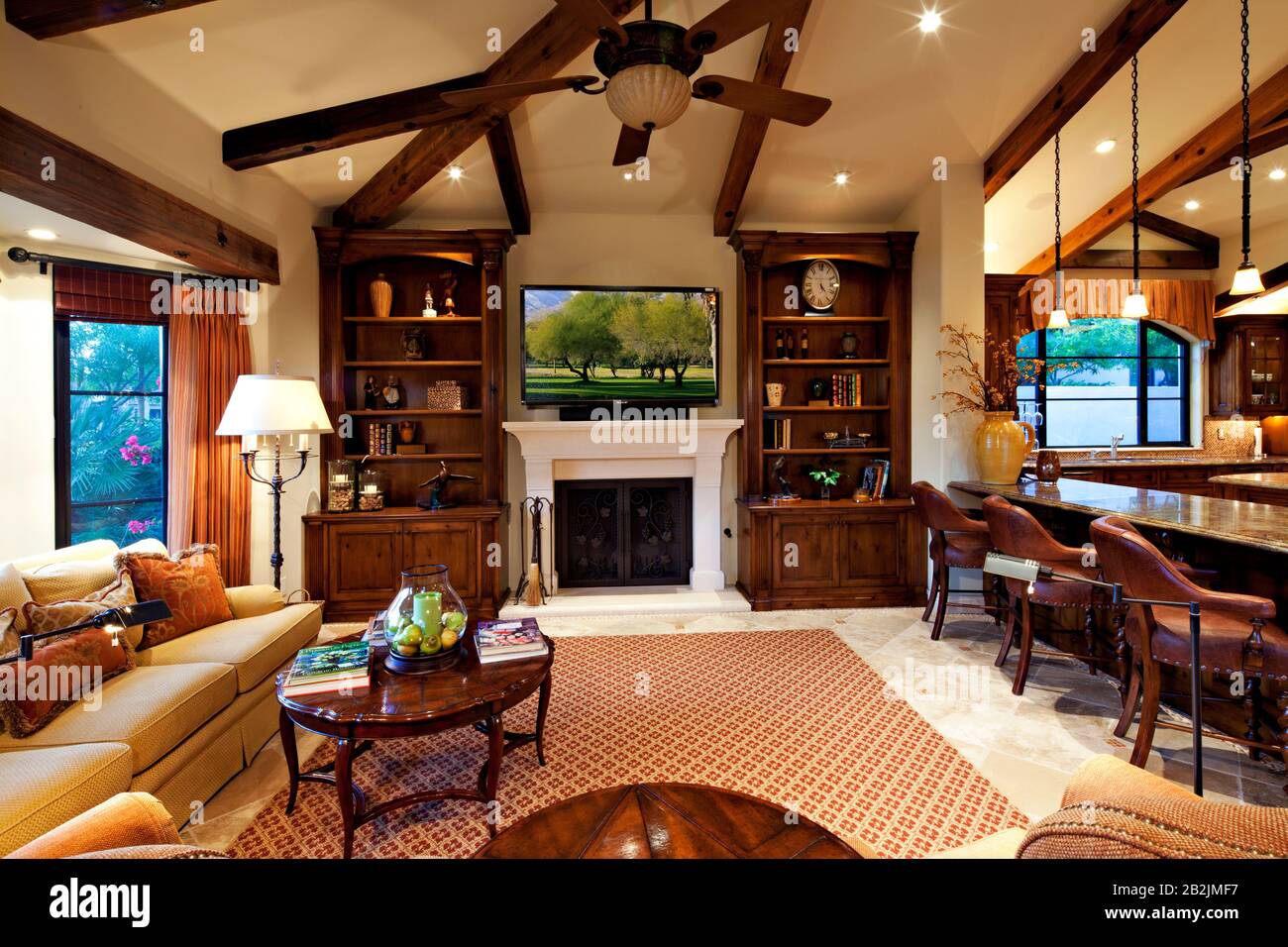 Living room interior of mansion Stock Photo - Alamy