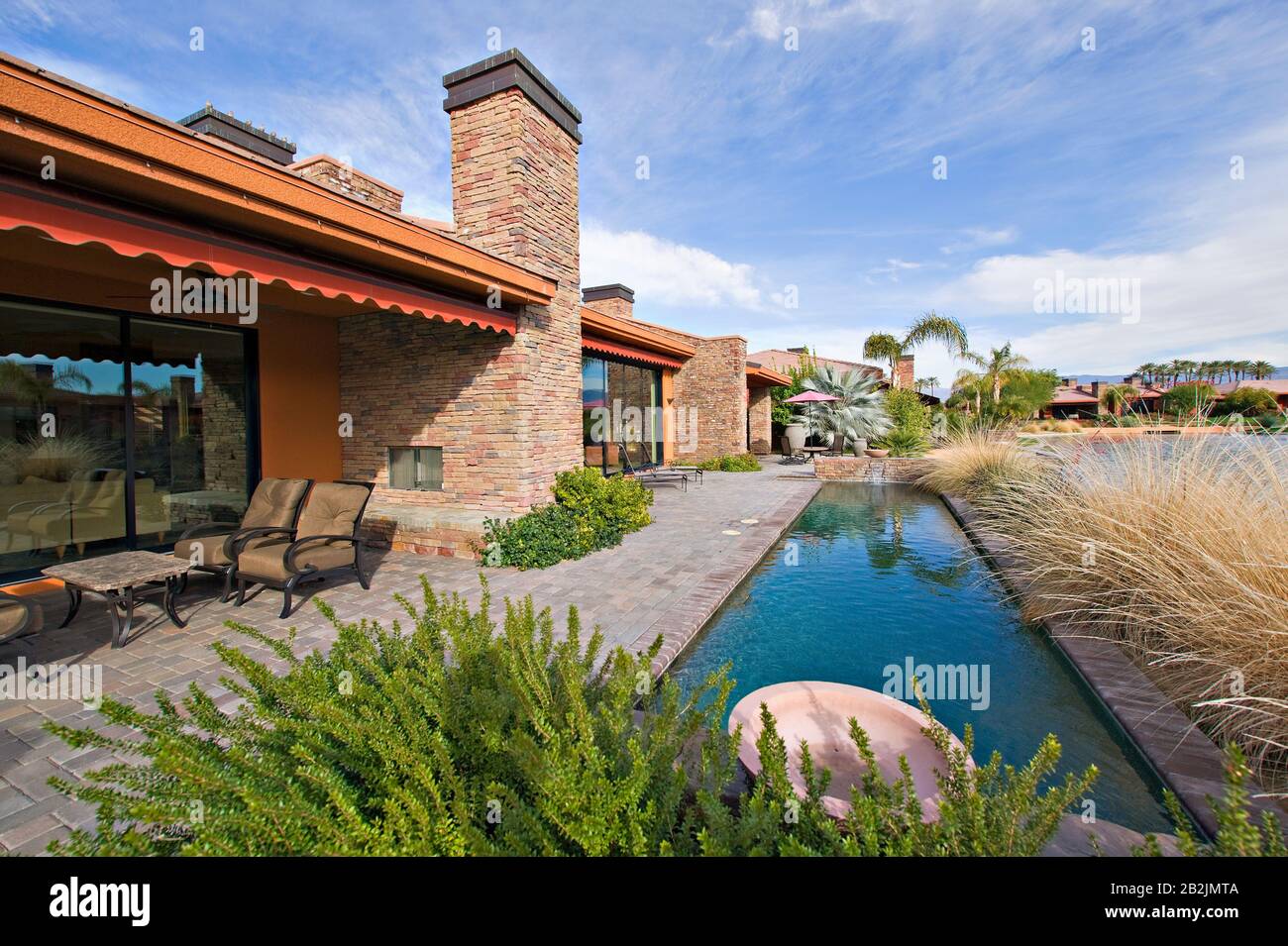 Small pool in patio of manor house Stock Photo - Alamy