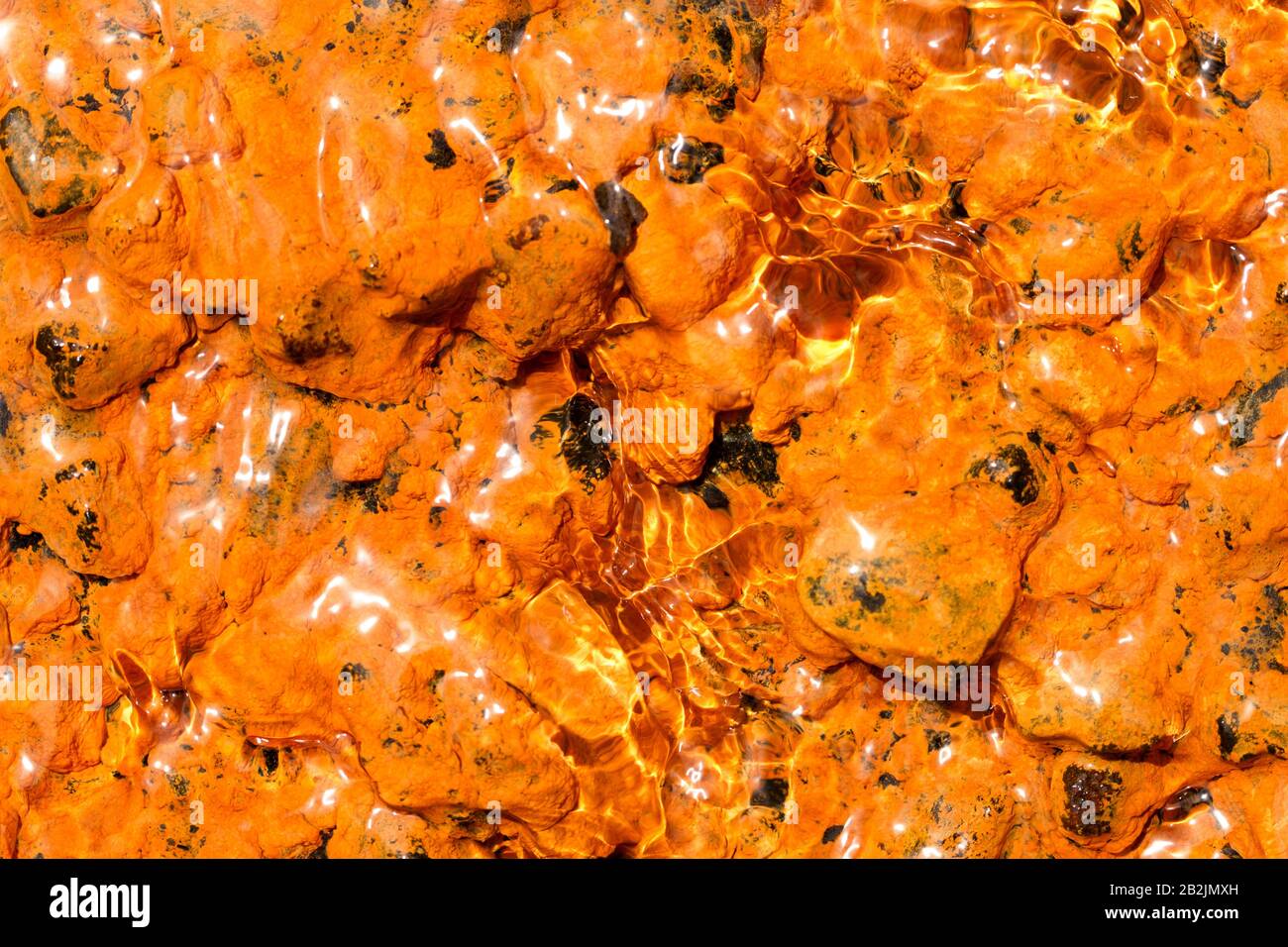 Orange Hard Oxide Sediments On Rocks Near Tungurahua Eruption Ecuador ...