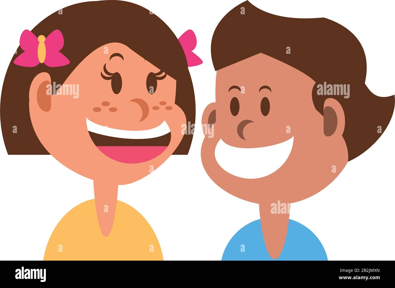 children smiling on white background vector illustration design Stock ...