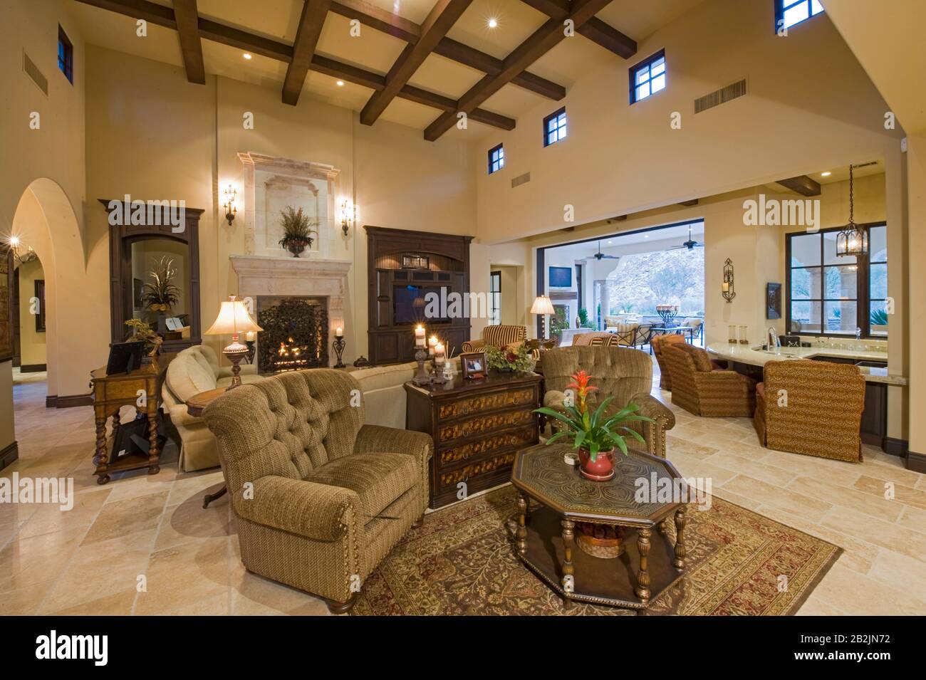Lavish living room of luxury mansion Stock Photo - Alamy