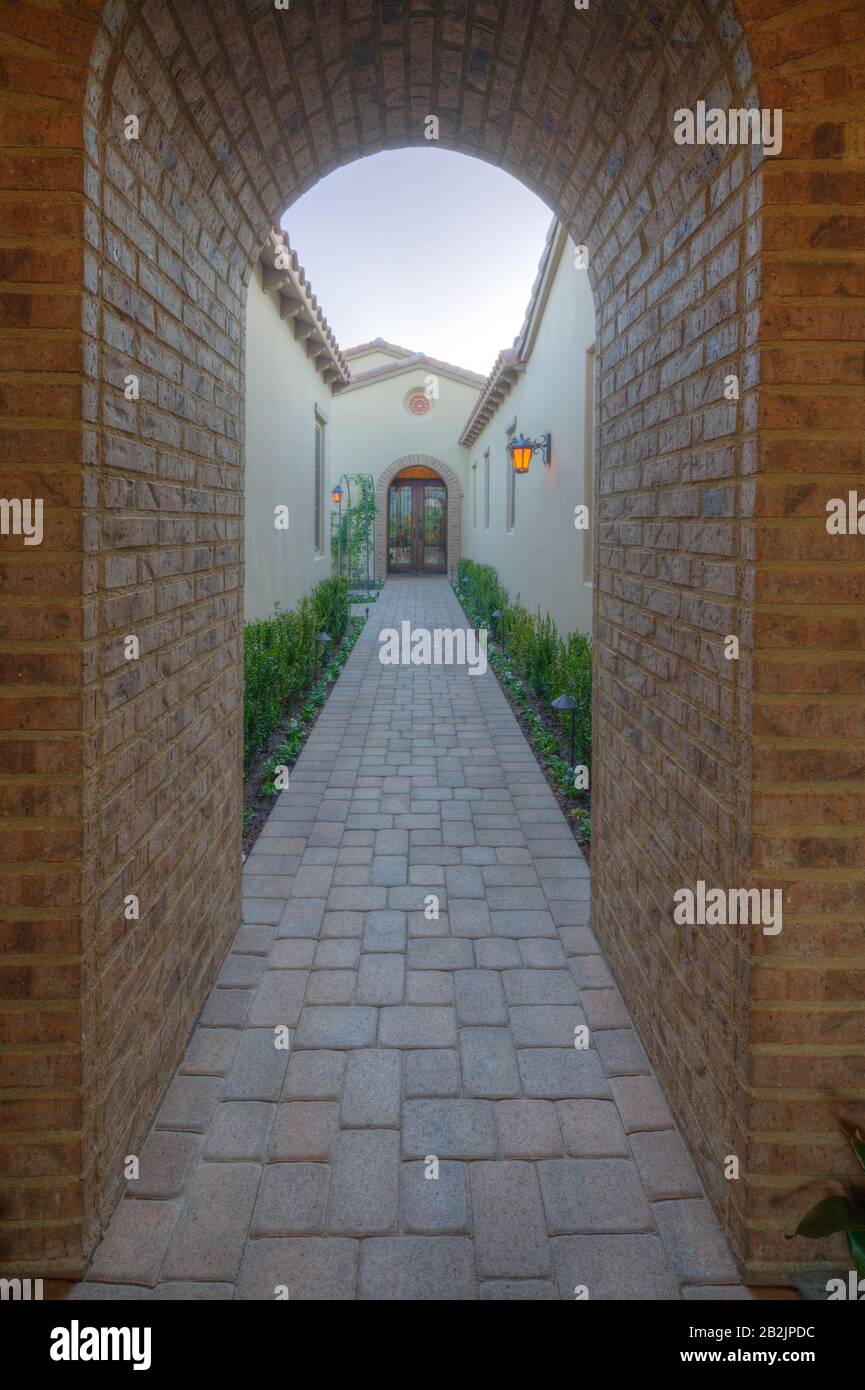 Narrow walkway in mansion Stock Photo - Alamy