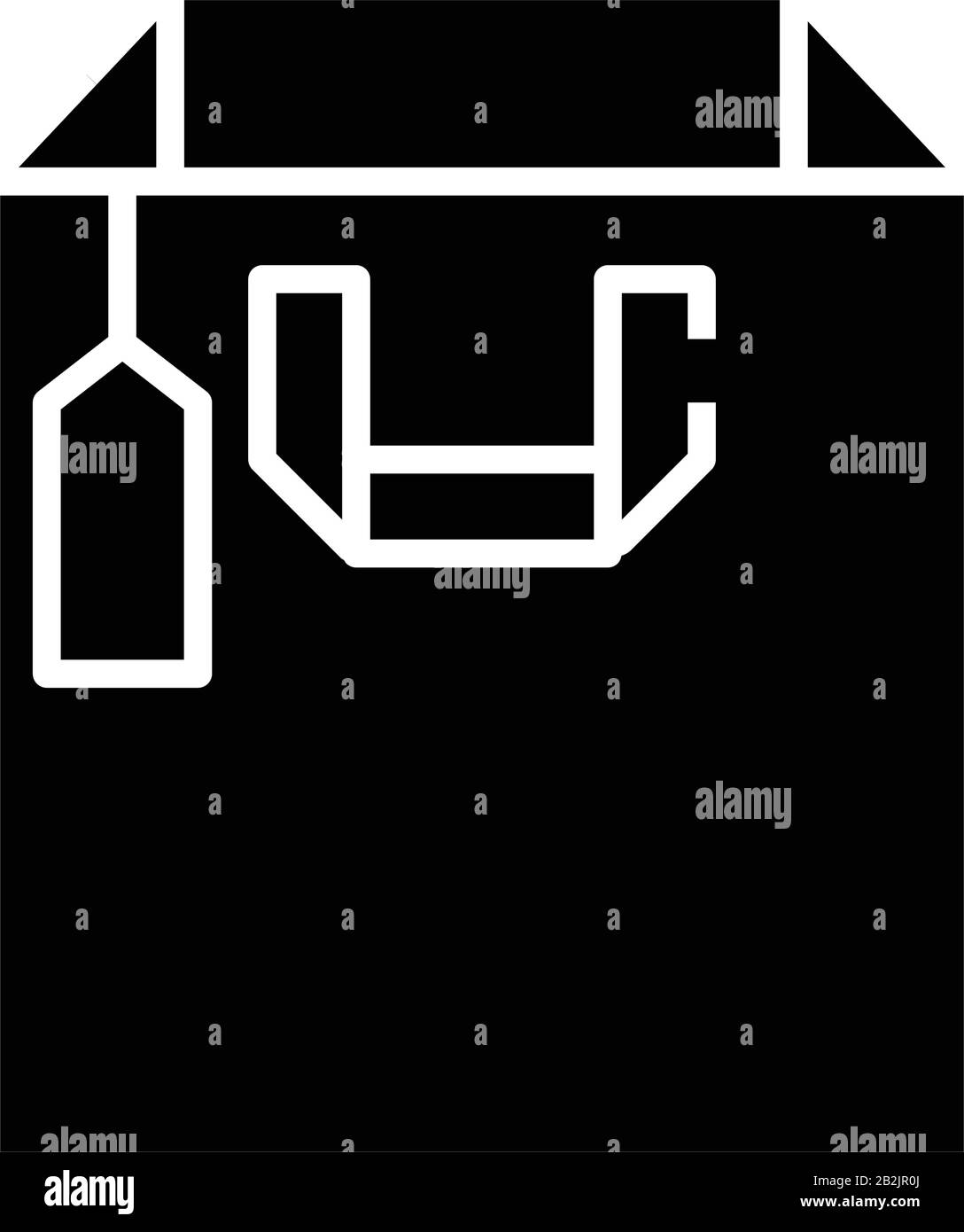 Packing bag black icon, concept illustration, vector flat symbol, glyph ...
