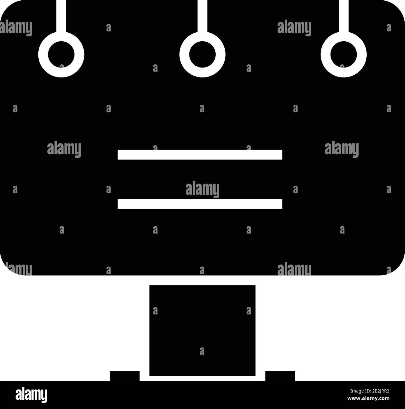 Outdoor advertising black icon, concept illustration, vector flat ...