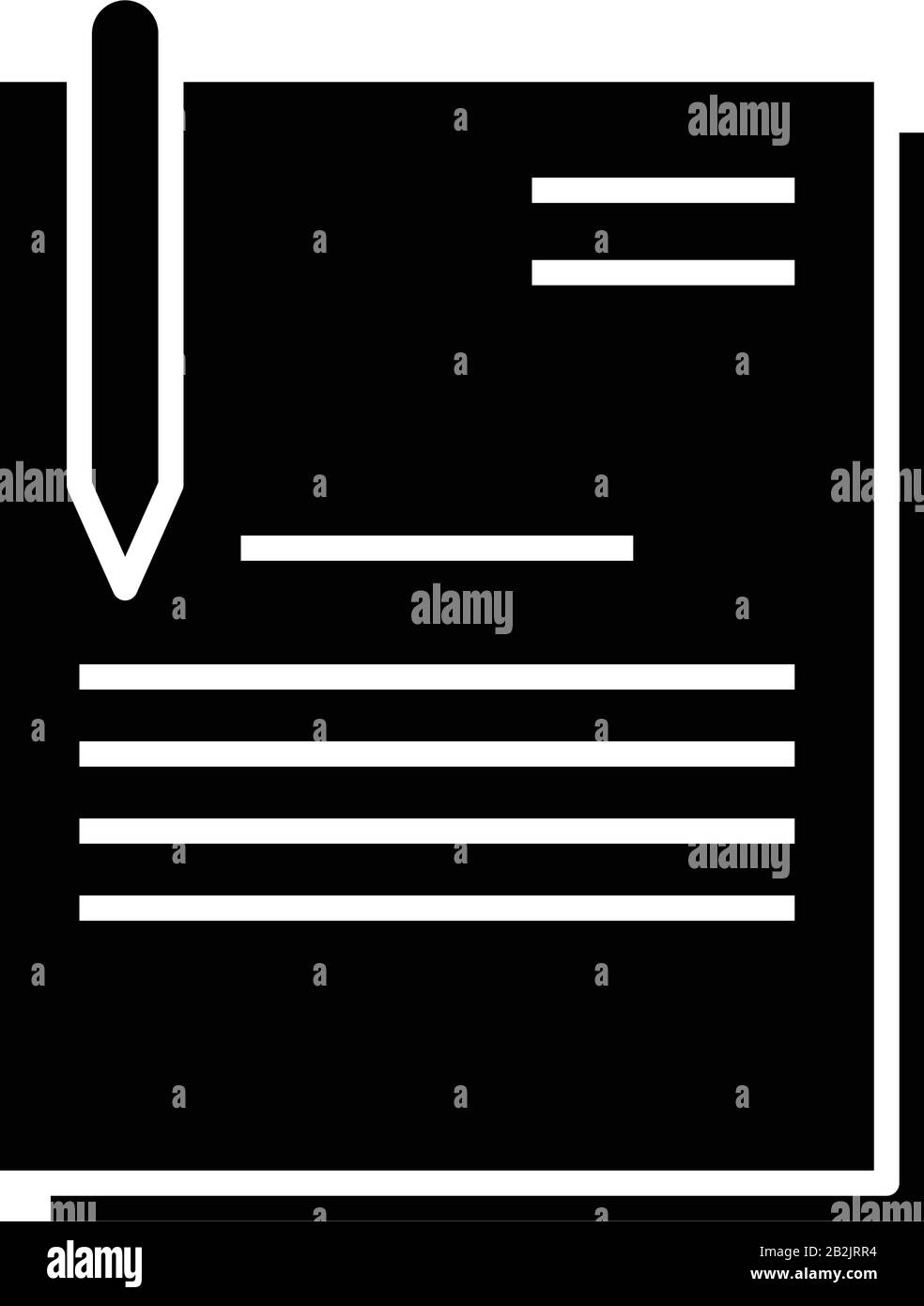 Personal notes black icon, concept illustration, vector flat symbol ...