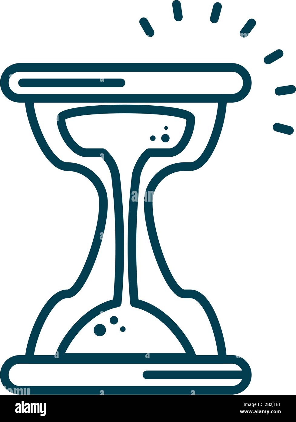 hourglass icon over white background, line style, vector illustration ...